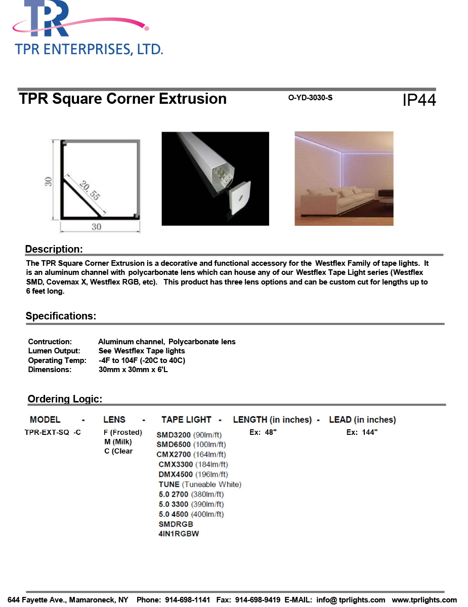 Tape Light Extrusions | TPR Enterprises