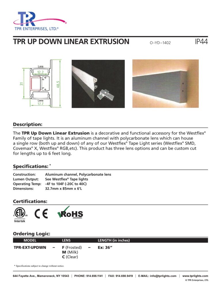 Tape Light Extrusions - TPR Enterprises